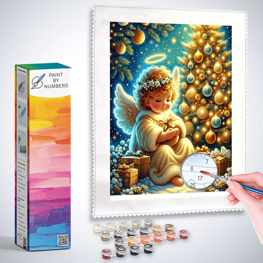 Christmas tree, angel - Paint by Numbers – DIY Paint by Numbers