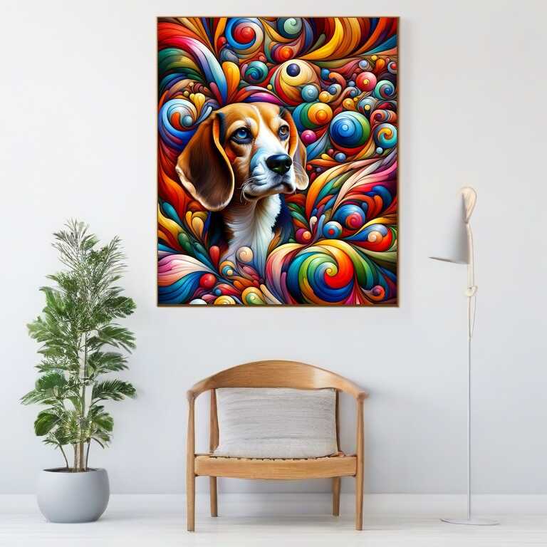 Beagle, Colorful - Paint by Numbers – DIY Paint by Numbers