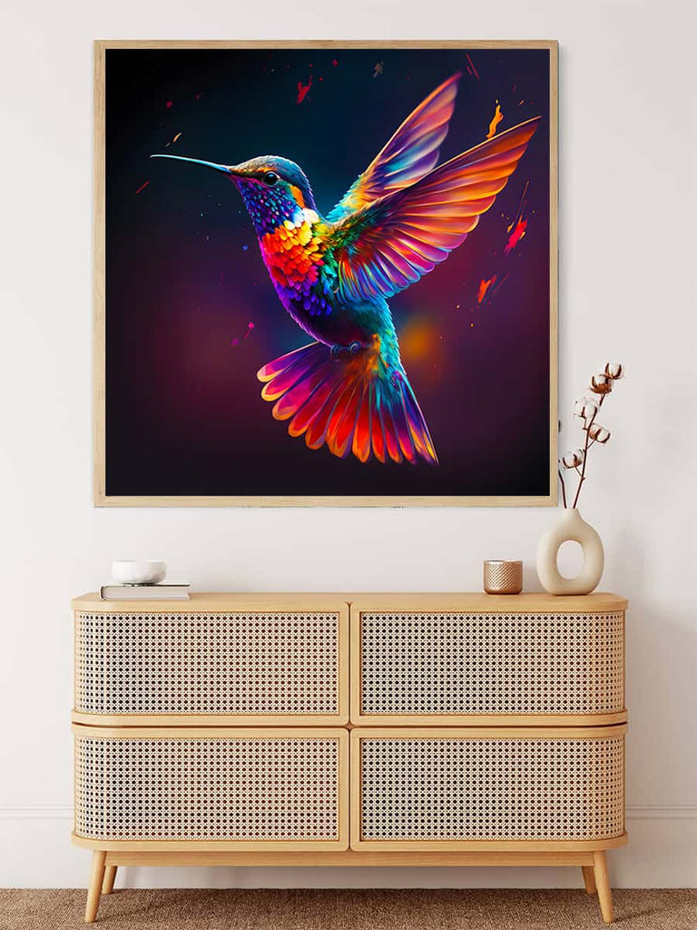 Paint by Numbers - Flying Hummingbird Colorful – DIY Paint by Numbers