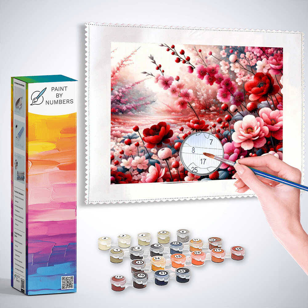 Paint by Numbers - Red flower dream – DIY Paint by Numbers