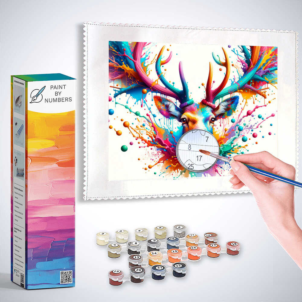 Colorful antlers - Paint by Numbers – DIY Paint by Numbers